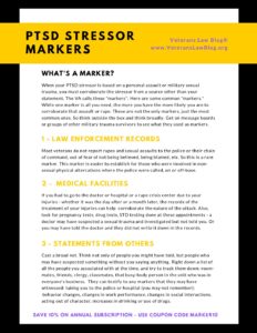 PTSD Stressor Markers (1) - Veterans Law Blog®